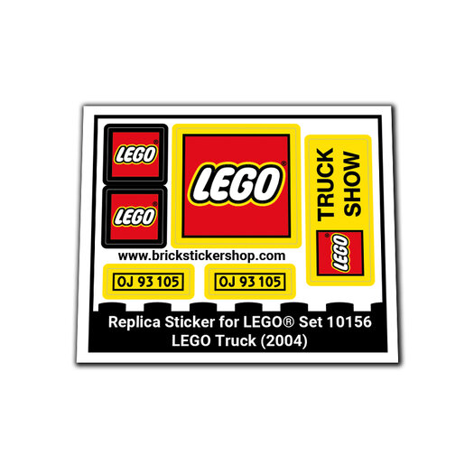 Replacement Sticker for Set 10156 - LEGO Truck - BrickStickerShop